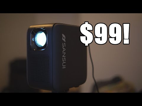 This SANSUI Portable Projector has WiFi, Bluetooth, and Built-in apps!