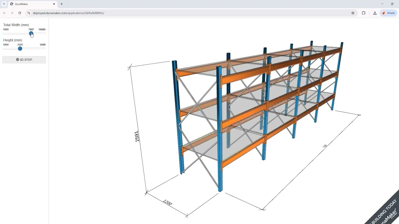 Parametric Steel Shelf Configurator | DynaMaker Demos