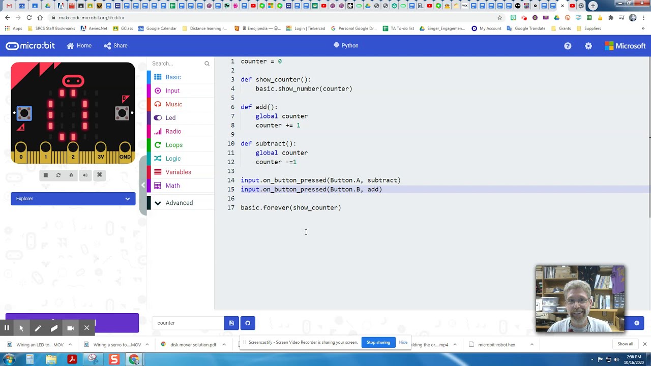 Making a microbit counter in Python
