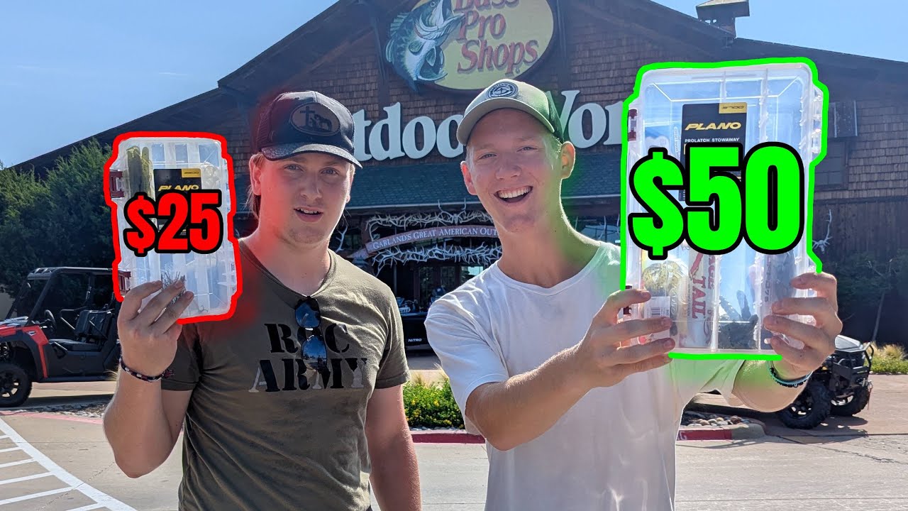 $25 vs $50 Bass Pro Fishing Tackle Box Challenge