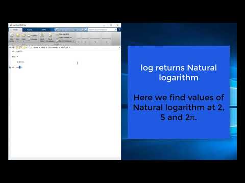 How MATLAB log function gives natural logarithm (ln)