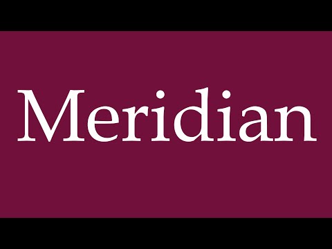 How to Pronounce ''Meridian'' Correctly in German