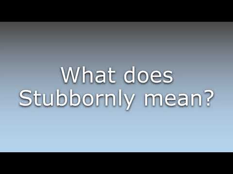 What does Stubbornly mean?