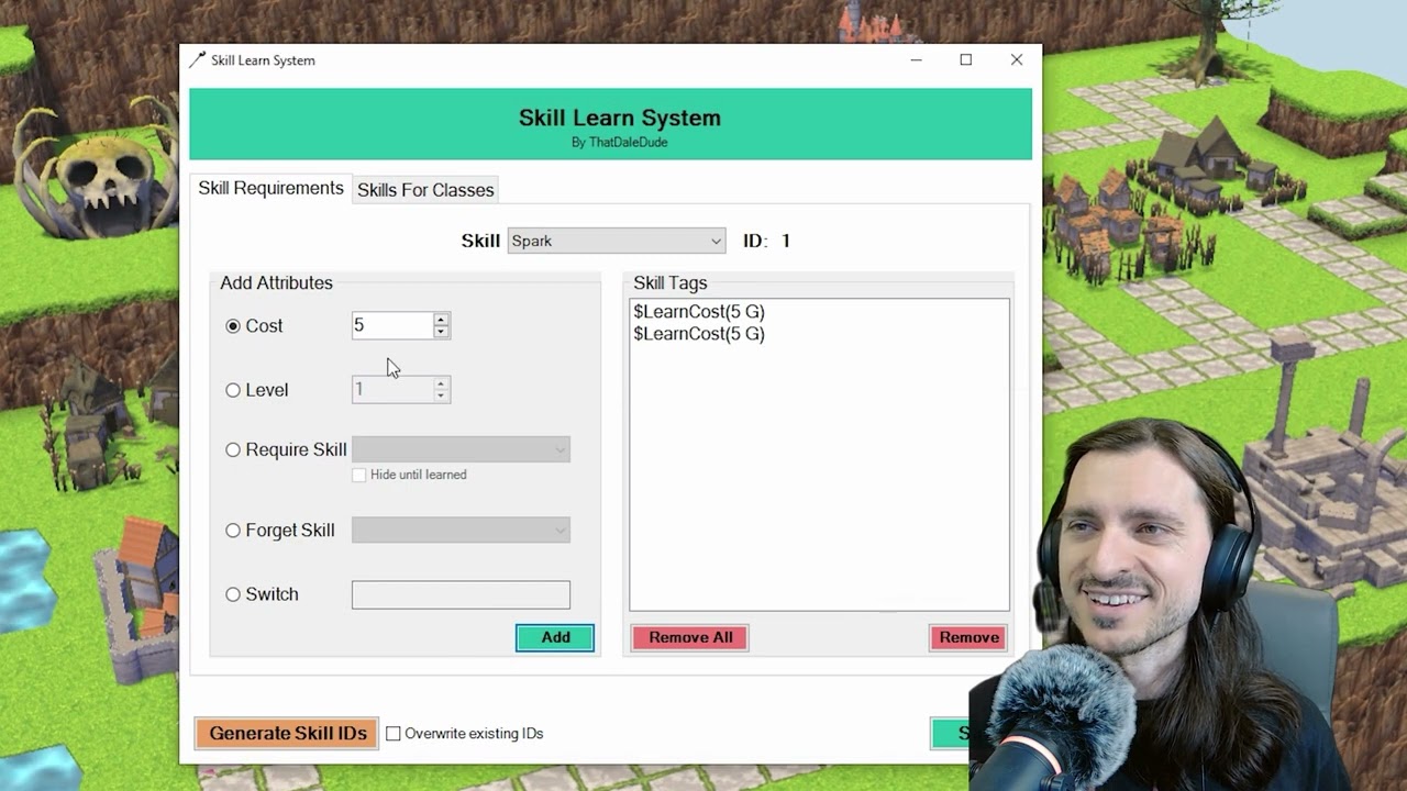 Dale's SKILL LEARN System Plugin for RPG Developer BAKIN: Setup and Use