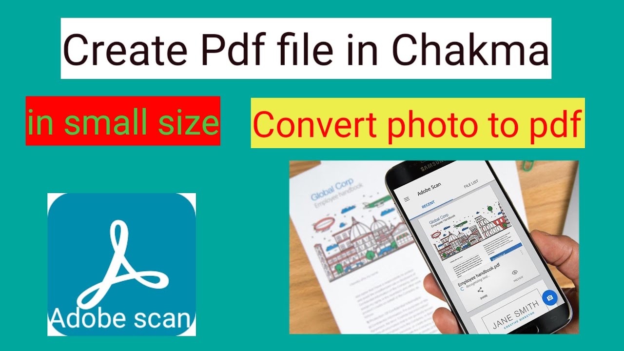 How to create Pdf file in Chakma | Adobe Scan |  How to make pdf file in small size in Chakma