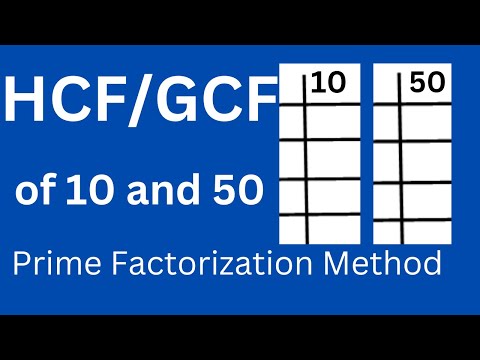 HCF of 10 and 50 l GCF of 10 and 50