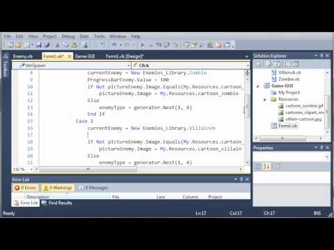 Visual Basic Tutorial - 149 - Game Part 5 Creating New Enemies Video ...