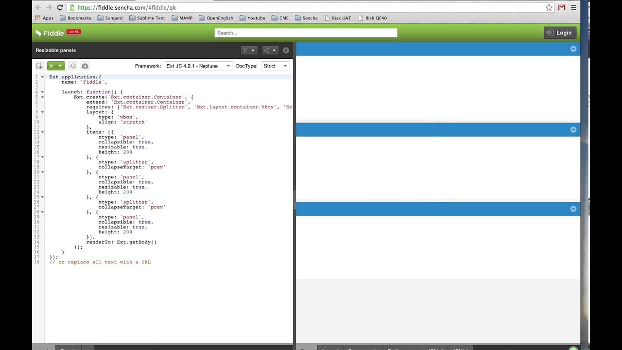 Ext JS Panel Resizing