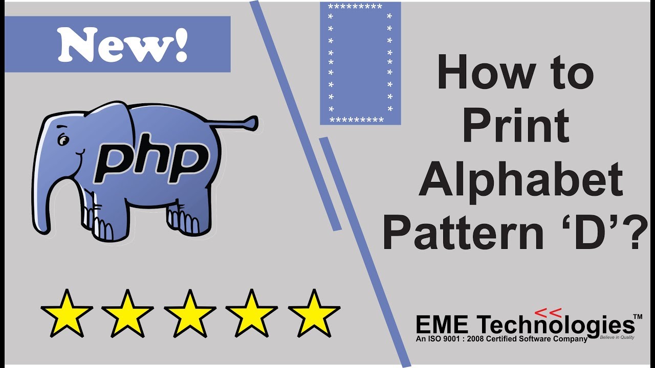 Write a PHP Program to Print Alphabet Pattern 'D'