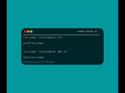Python Lists - Create a list range of numbers