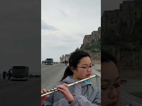 A Whole New World - Flute cover by Carmelita - Mont-Saint-Michel Abbey, France