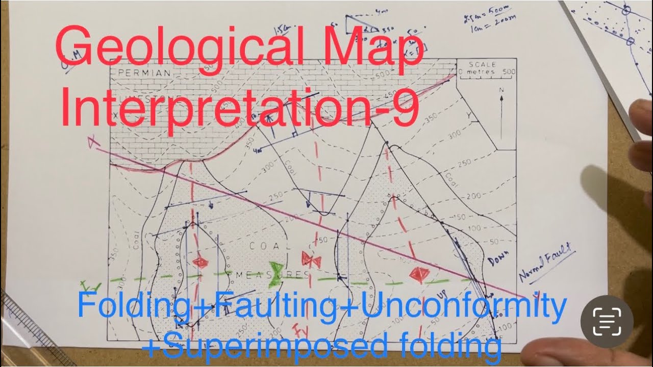 Geological Map Interpretation Exercise-9 | Folding + Faulting +Unconformity +Superimposed folding |