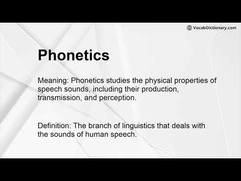 Phonetics Meaning