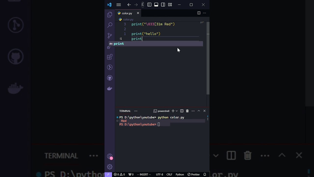 ansi code to colorize your terminal #codinglife #programming #programminglife