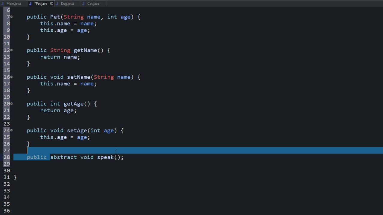Java Programming Tutorial - 31 - Inheritance, Abstract Classes and Abstract Methods