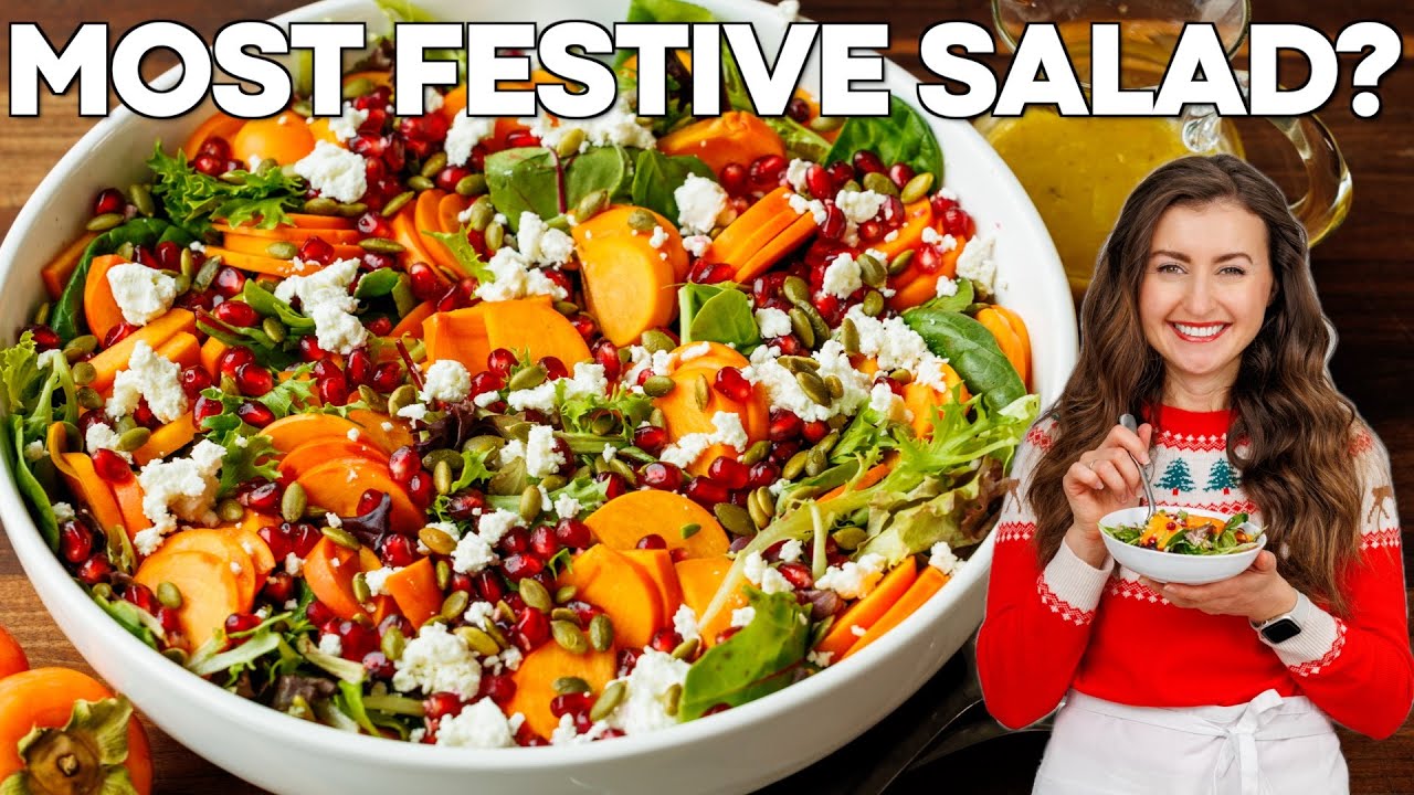 Festive Persimmon Salad with Maple Vinaigrette Dressing