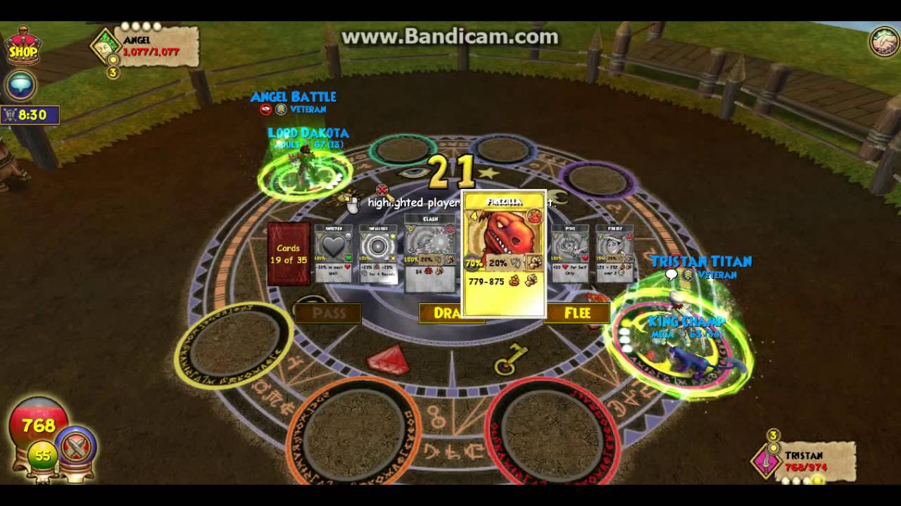 Wizard101:Level 10 fire PvP(quick match)