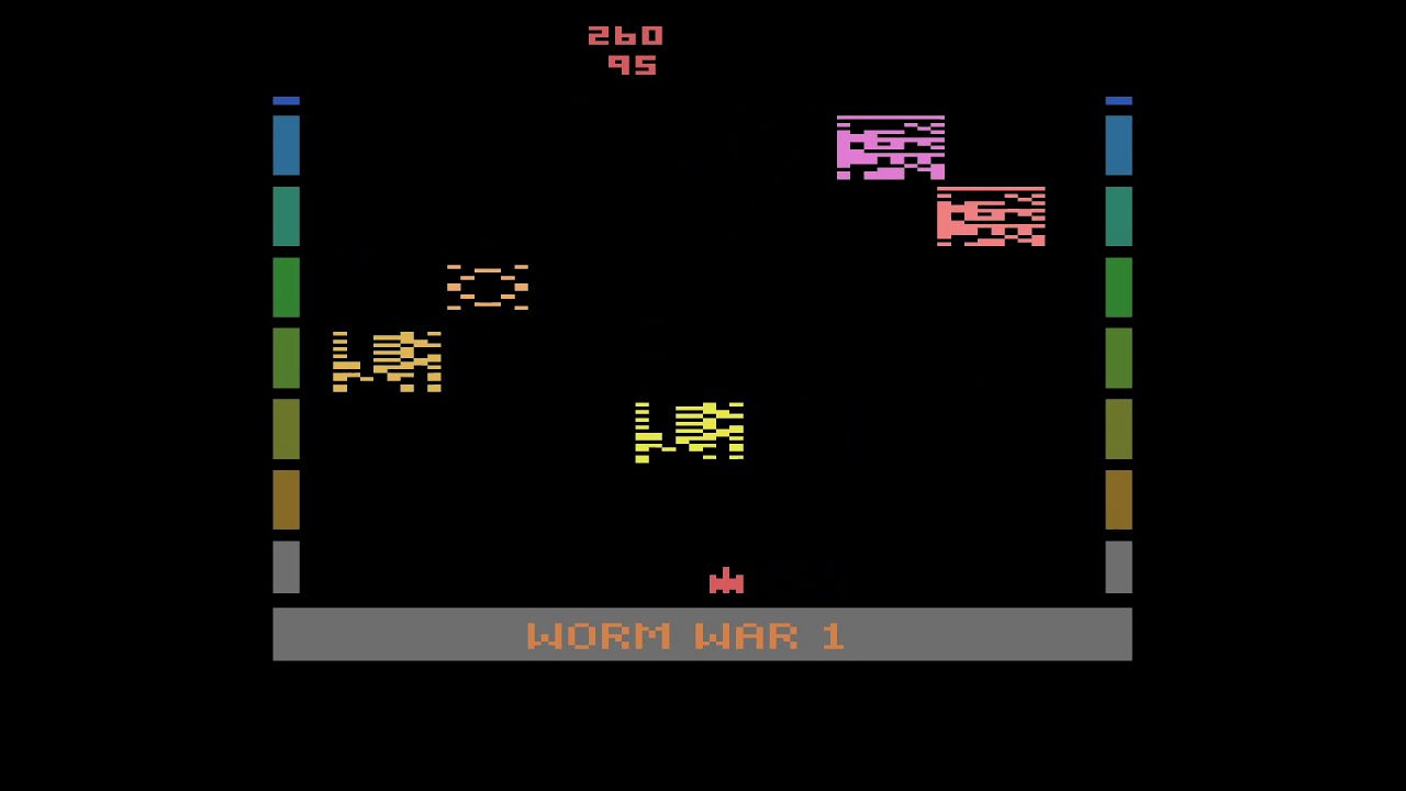 Atari 2600 Gameplay - Worm War I