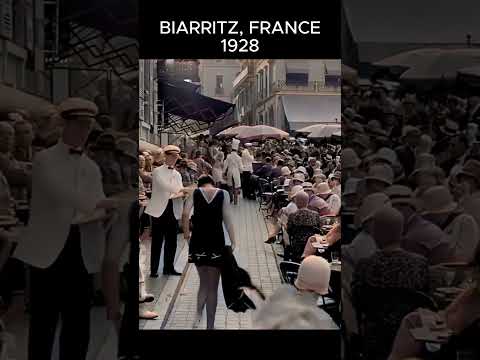 A Sunny Day 🌞 in Beautiful Biarritz France 1928 At the Beach #history #oldfootage
