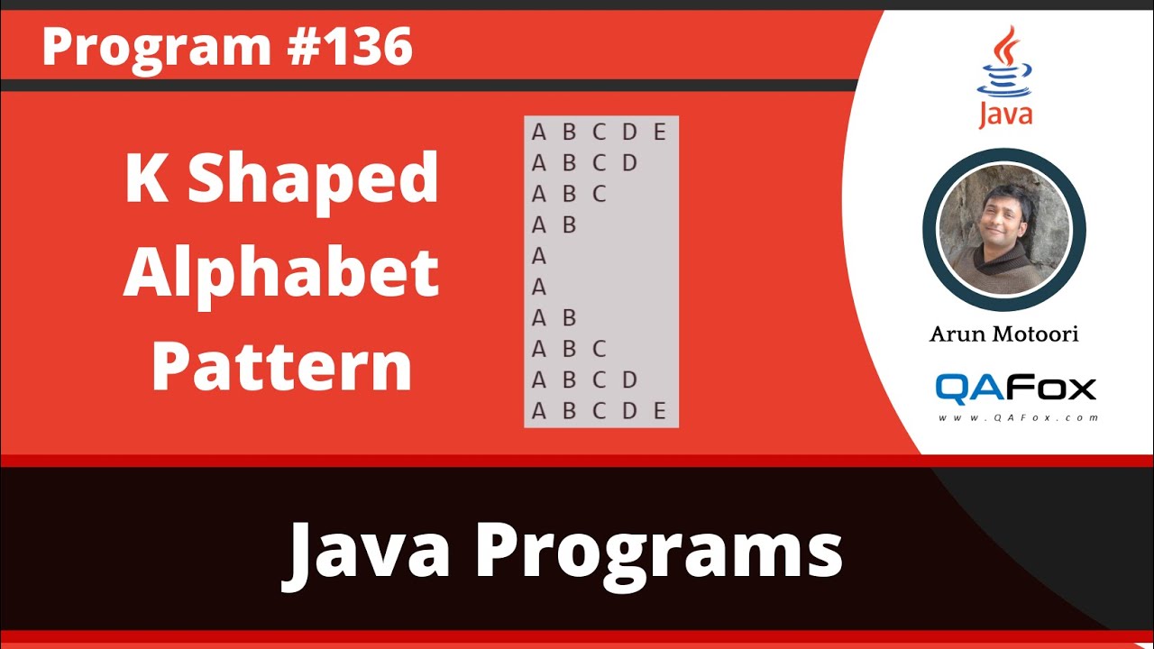 Java Program to print K Shaped Alphabet Pattern