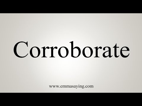 How To Say Corroborate