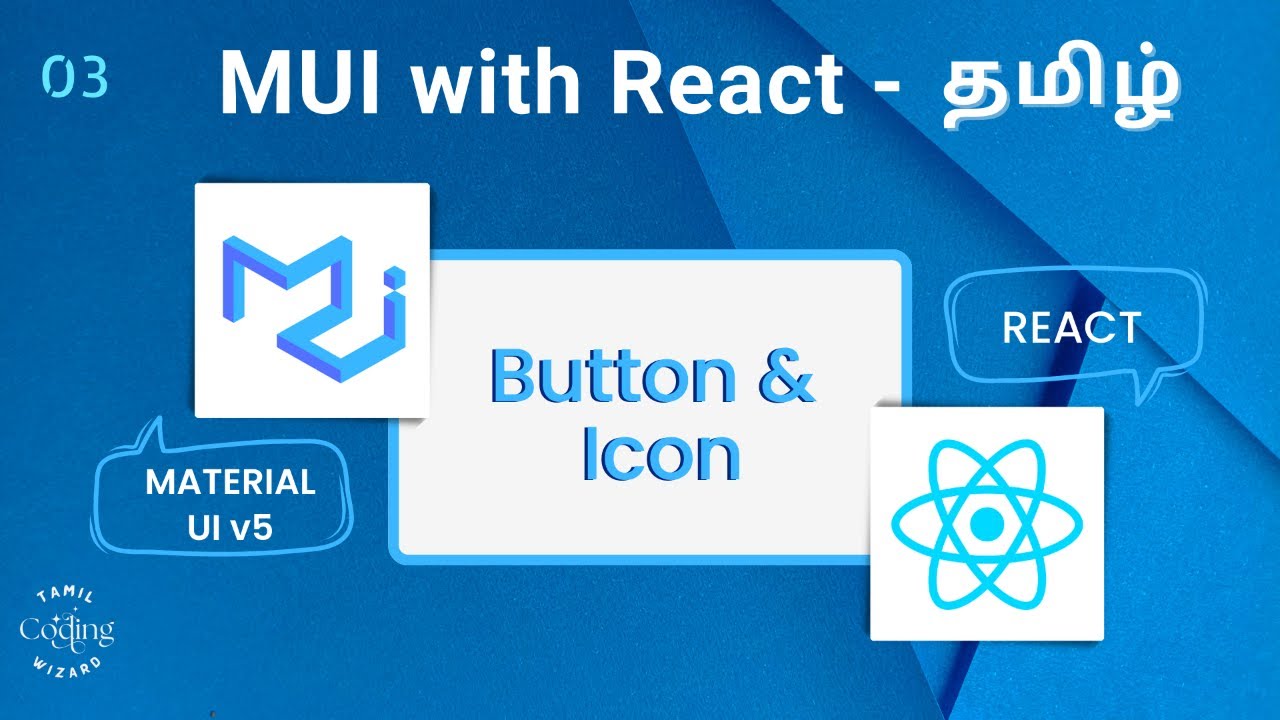 Button and Icon in Material UI with React Tamil  | MUI with React Tutorial series Tamil