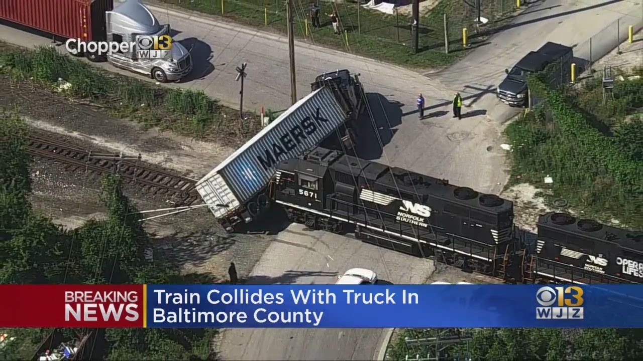 Tractor Trailer Collides With Train In Dundalk