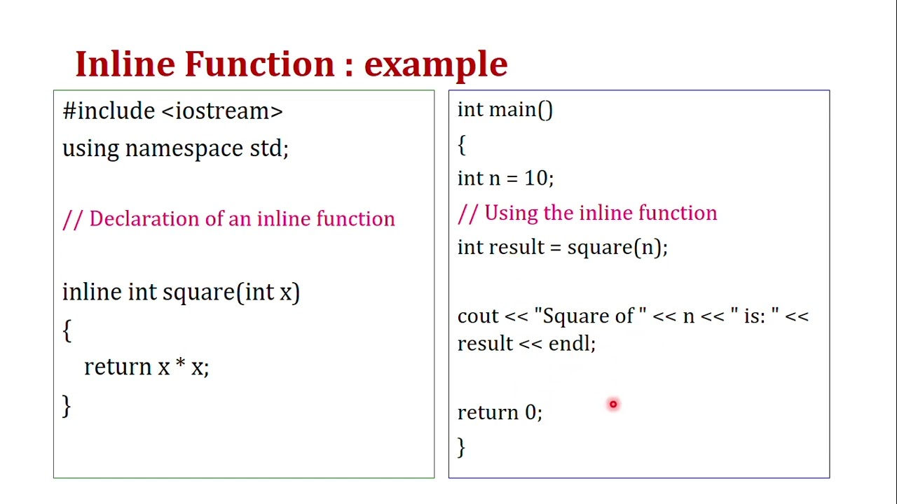 3 2 Advanced Functions   Inline, Friend