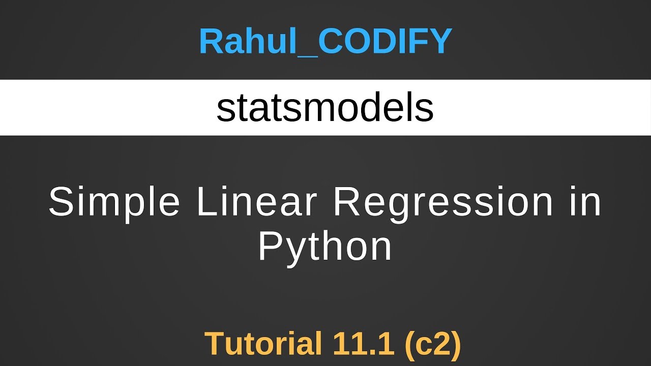 Simple Linear Regression in Python [Python Data Science Tutorial 11.1 (c2)]