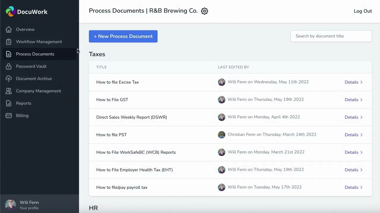 DocuWork.io - Process Documentation Module