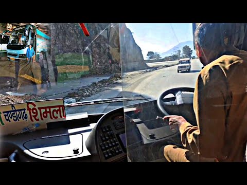 HIGHSPEED & CRAZY VOLVO DRIVING By HRTC HIMSUTA BUS JOURNEY SHIMLA TO CHANDIGARH ||