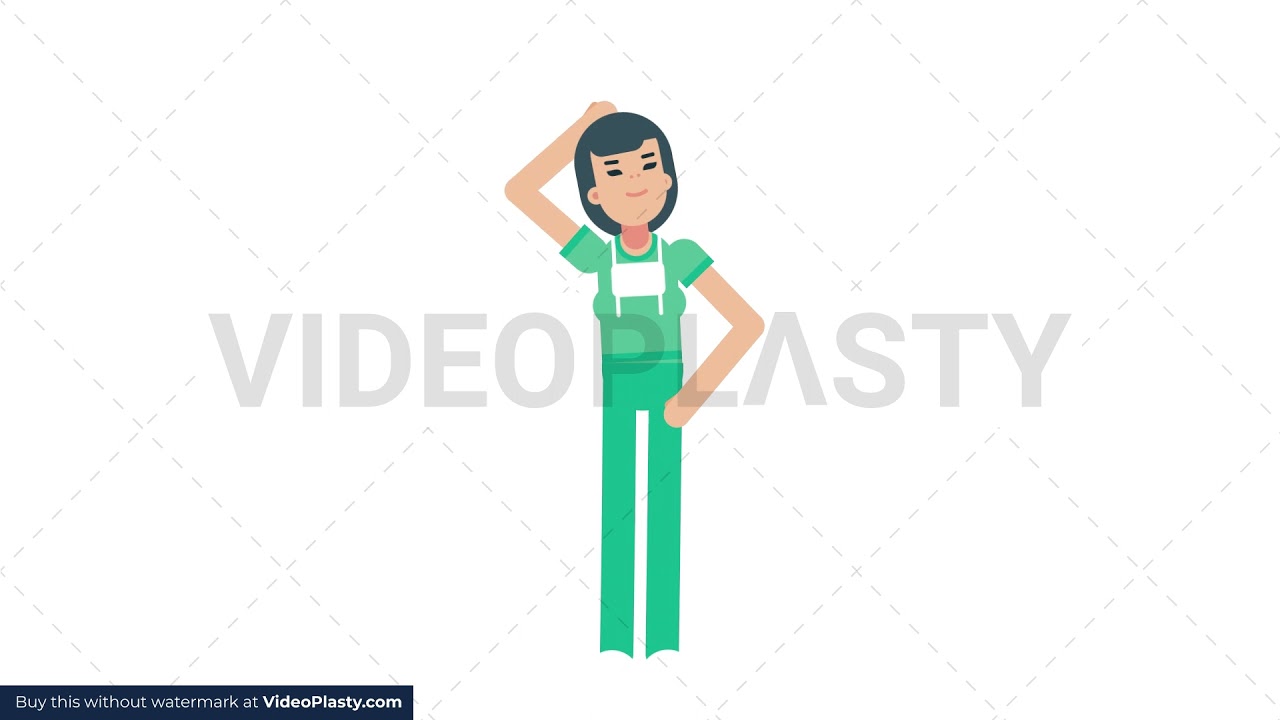 Nurse Woman Scratching Head Stock Animation
