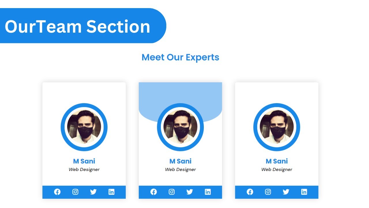 How to create  Our Team section using HTML and CSS | HTML CSS Tutorial