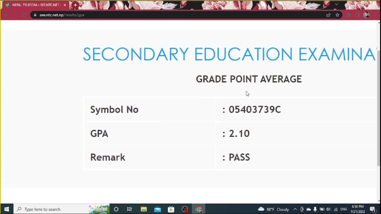 How to see or view SEE result and with Grade sheet, save pdf.