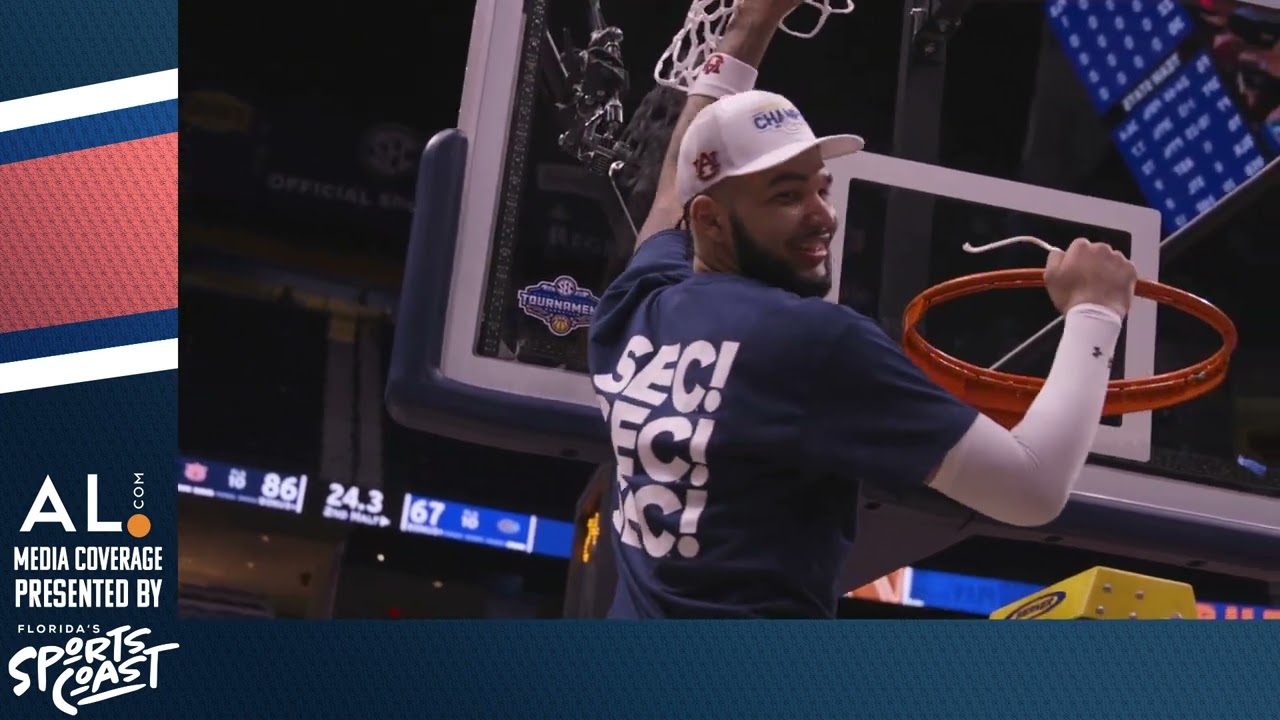 Auburn players, Bruce Pearl cut down nets after winning SEC Tournament
