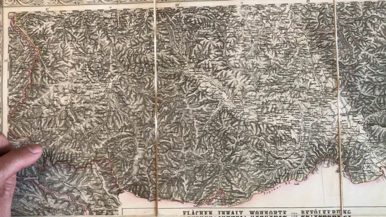 Serbia Europe Skutari 1858 Schede large linen backed military detailed map