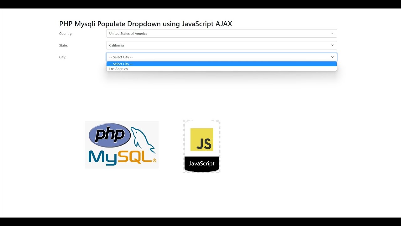 PHP Mysqli Populate Dropdown using JavaScript AJAX