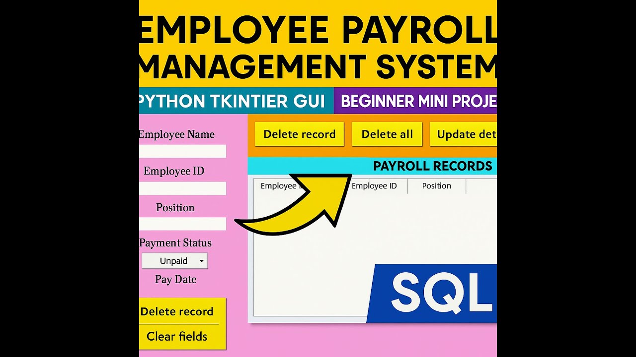 Employee Payroll Management System | Python Tkinter + SQLite | Beginner Mini Project (GUI)