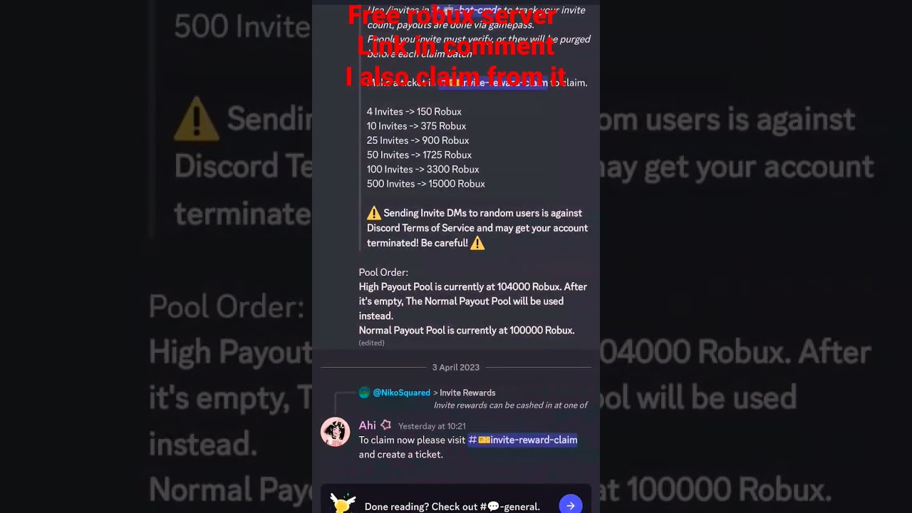 Free robux discord server