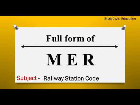 MER ka full form | Full form of MER in English | Subject - Railway Station