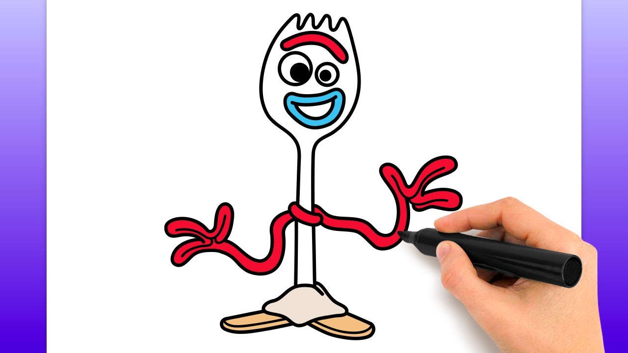 Cómo Dibujar A Forky | Fácil Tutorial De Dibujo Paso A Paso