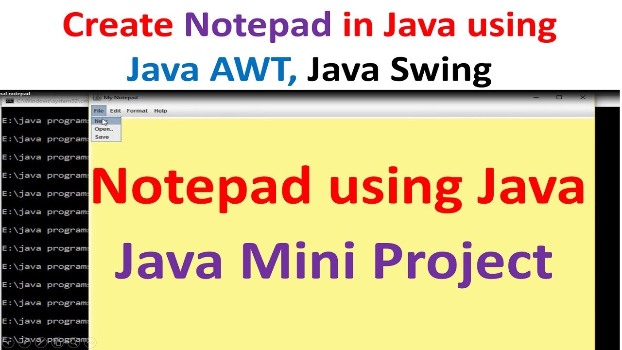 Create Notepad in Java using AWT, Java Swing | Java Mini Project | Java Event Handling