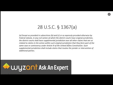 A (very) short explanation of supplemental jurisdiction -- 28 U.S.C. § 1367