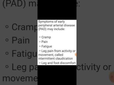 Symptoms of early peripheral arterial disease (PAD) may include: