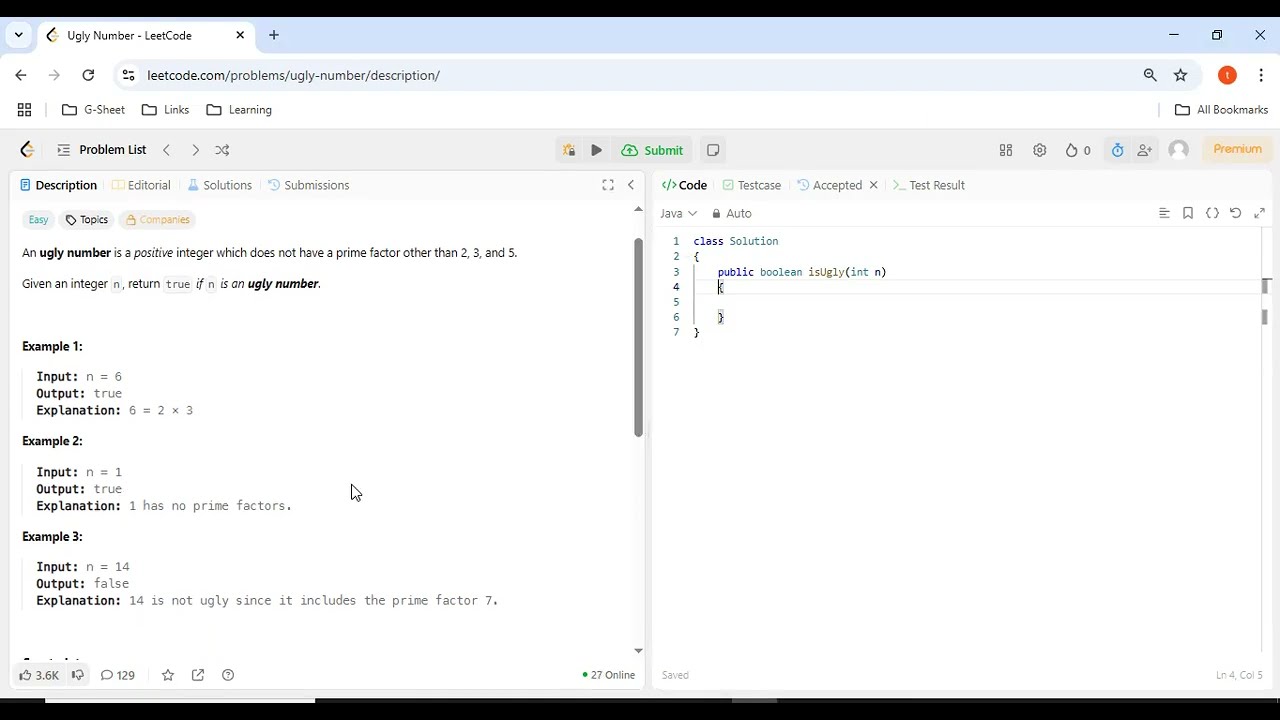 263. Ugly Number | Java | Leetcode | Math Based | Fundamentals