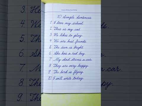 Cursive Writing Practice | 10 Simple Sentences for Beginners | English cursive handwriting practice