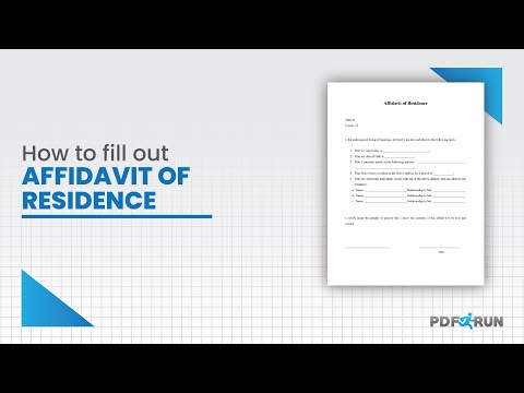 How to Fill Out Affidavit of Residence | PDFRun