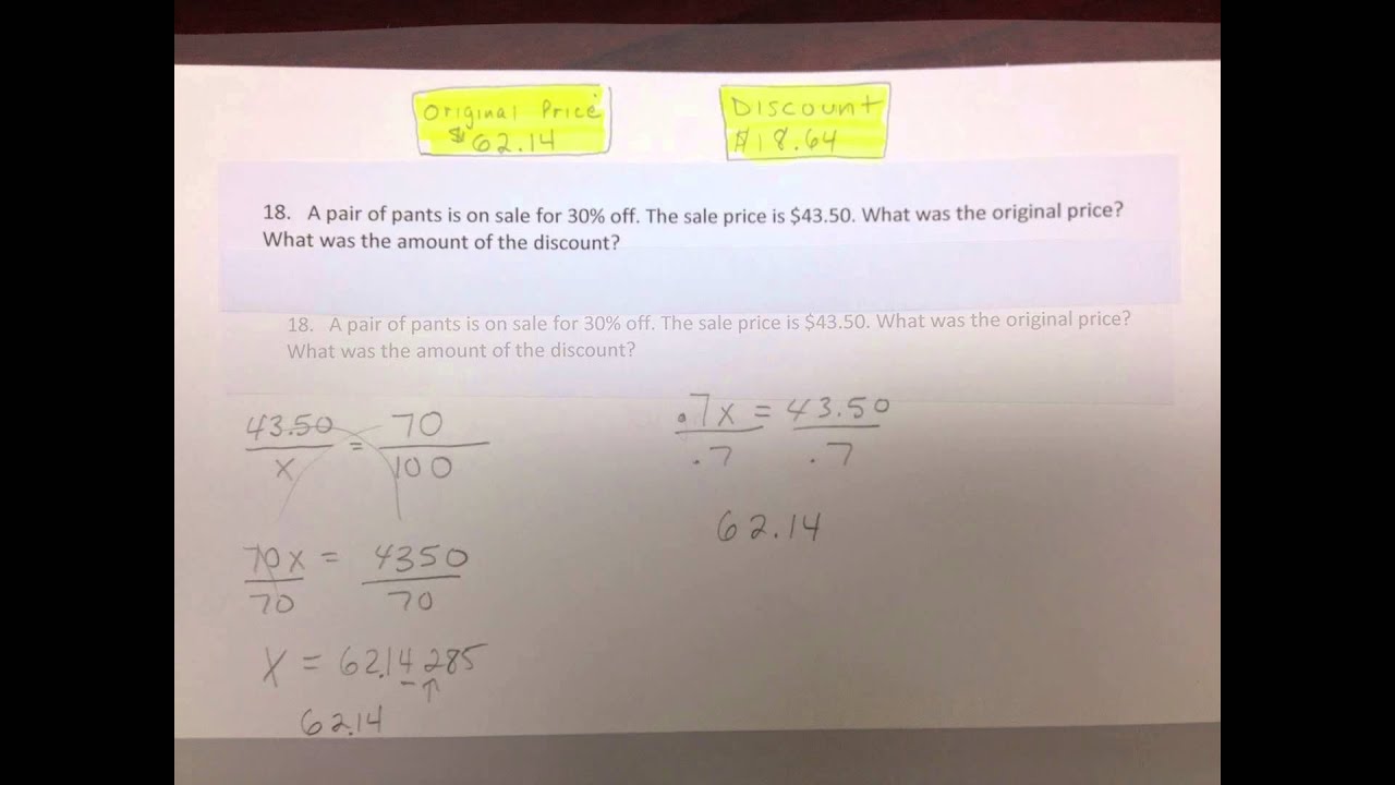 Tips, taxes, discounts, markups, markdown task cards