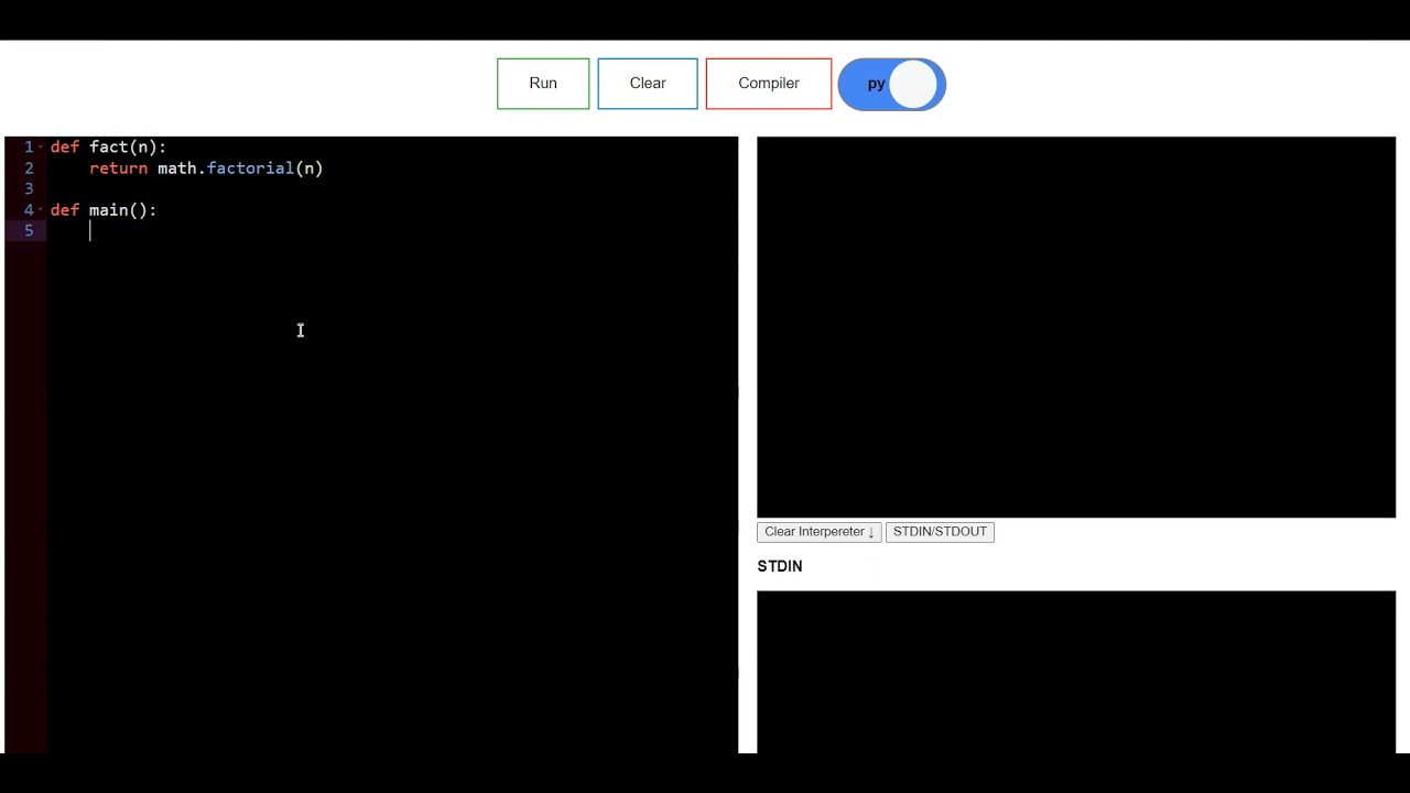 Real Time Editor - Python Execution