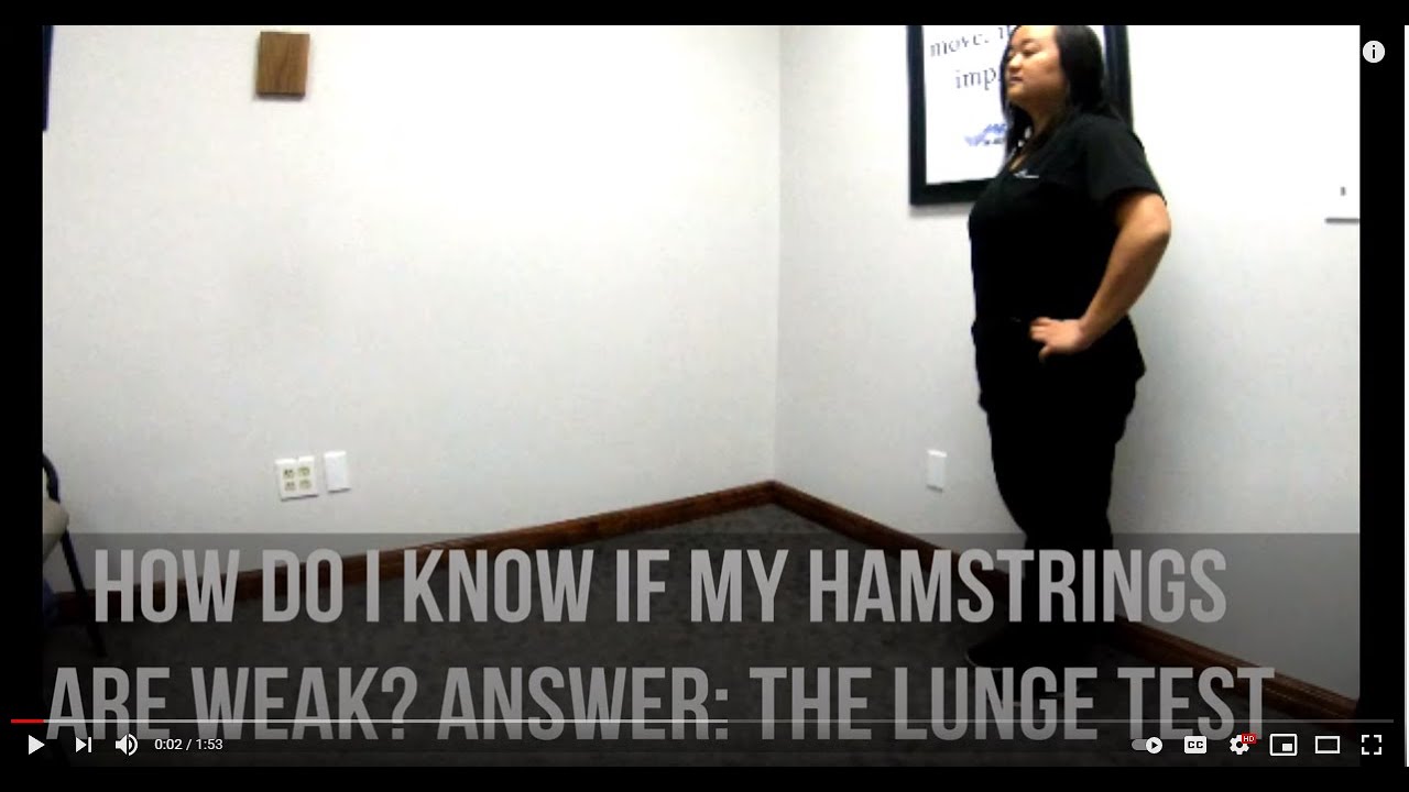 How do I know if my hamstrings are weak? Answer: the lunge test.